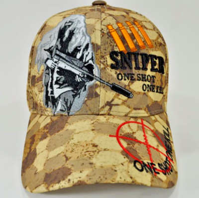 Sniper Brown Cap One Shot One Kill Cap Embroidered Adj Snake Skin ...