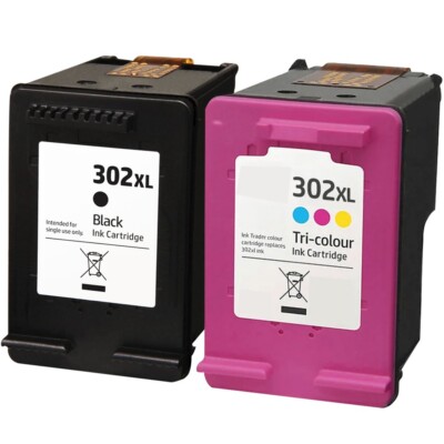 2 INK 302XL FOR HP 302 Deskjet 3630 2132 2130 3632 , Envy 4520 4527 ...