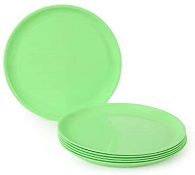 6 Pcs Round Shape Green Color Quarter Plate ( 20 cm).Made Of Food Grade ...