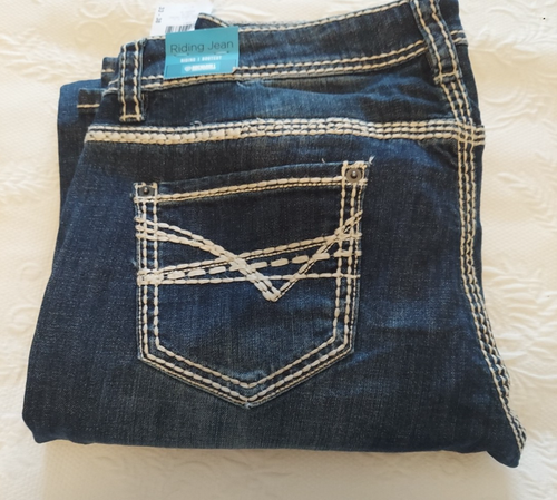 Rock & Roll Women Mid Rise Boot Cut Riding Jeans W7-9516 Size JR 33x38 ...