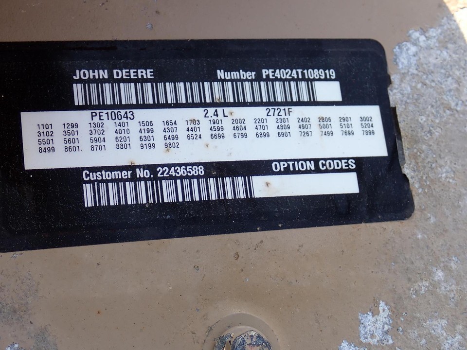 2006 John Deere 4024TF270 Turbo Diesel Engine RUNS STRONG! LOW HOURS ...