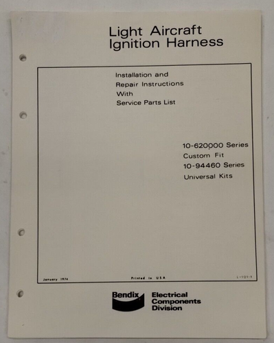 Bendix Light Aircraft Ignition Harness Installation Repair Service ...