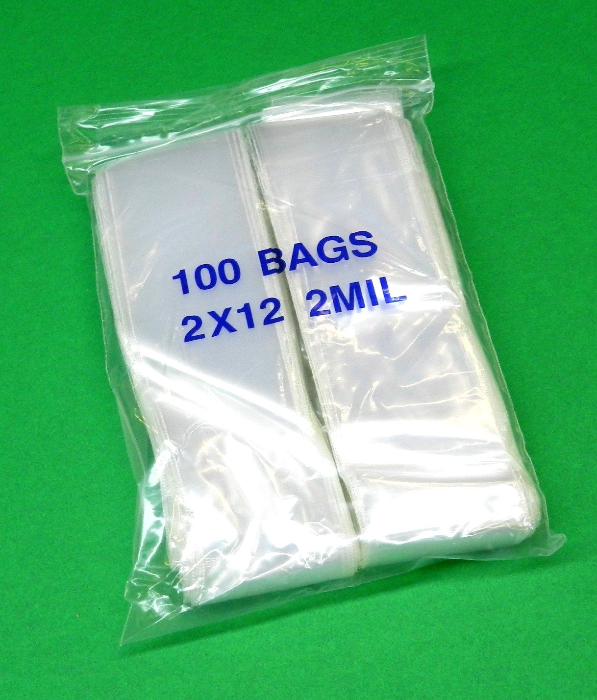 1000 Ziplock 2"x12" Zip Lock Bags Clear 2 Mil Poly Reclosable Baggies ...