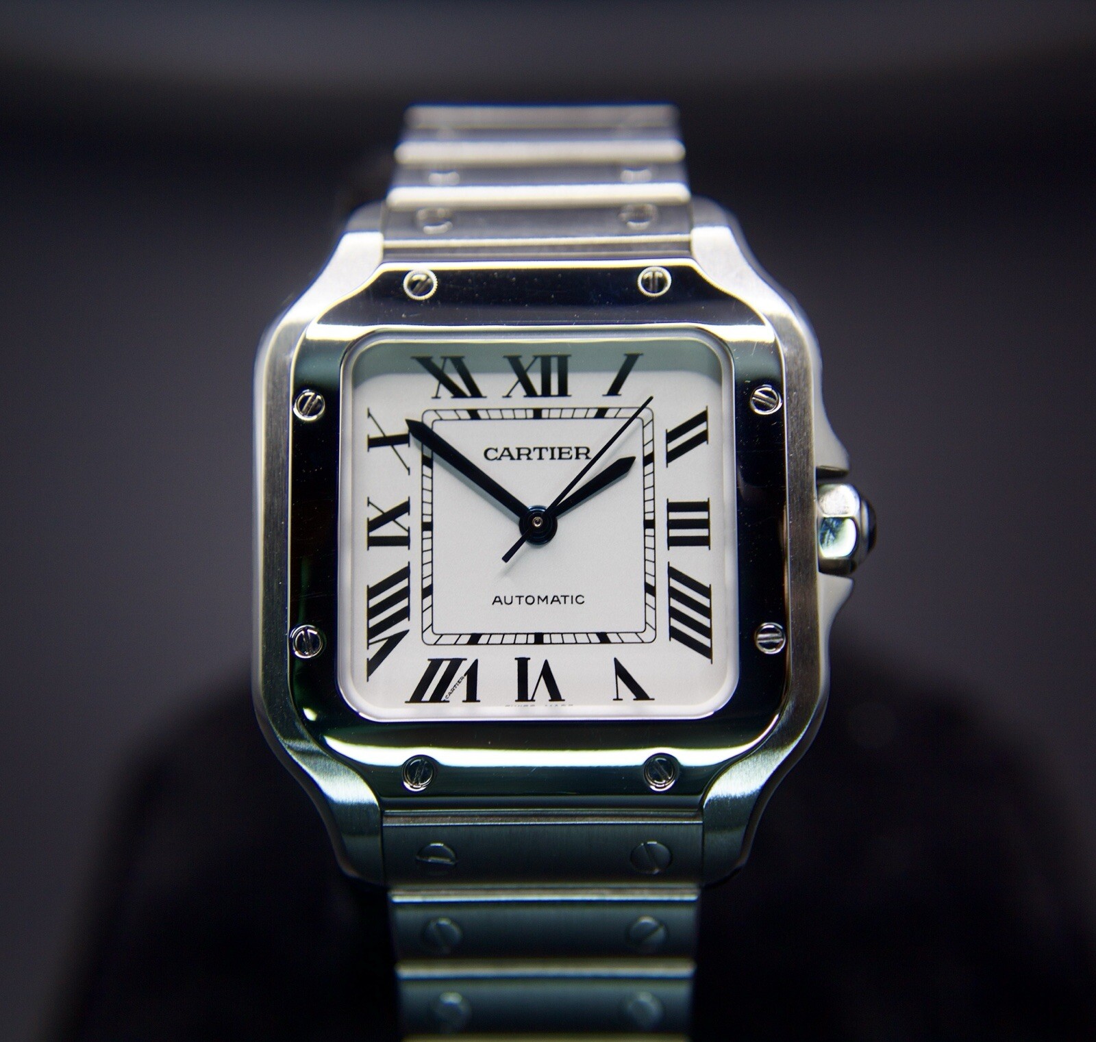Cartier Santos Medium Steel Mens Watch WSSA0010 4075 Box And Papers ...