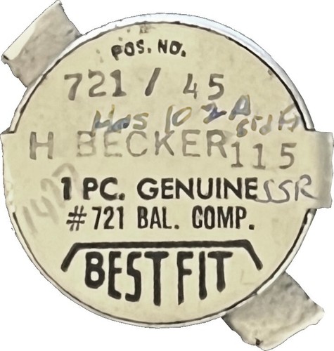H. Becker 115 721/45 Balance Complete Watch Part | eBay