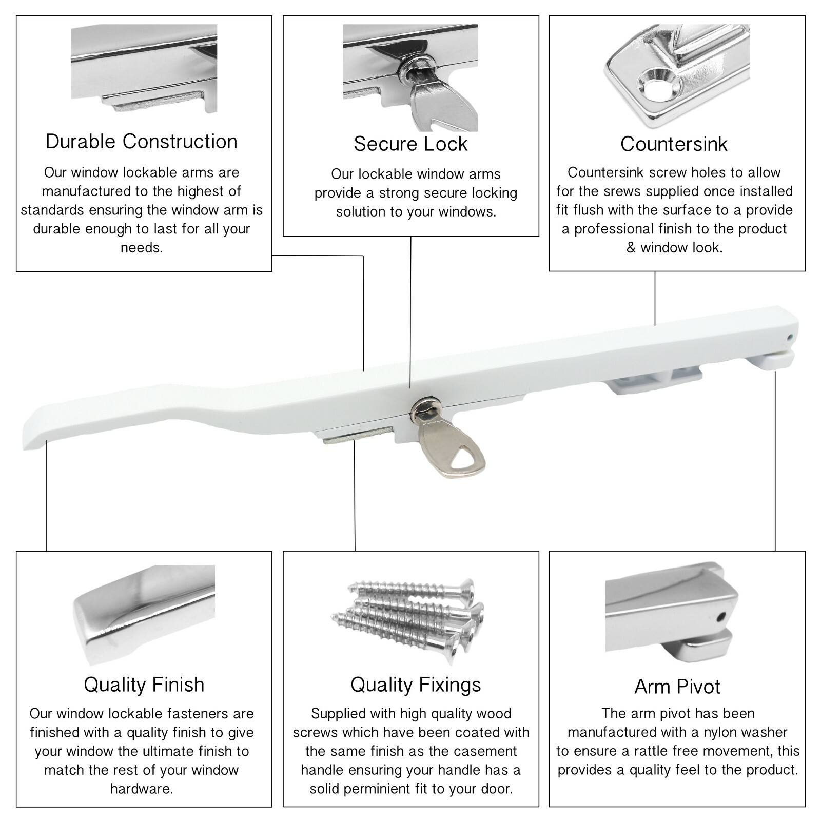 Window Fastener Handle Stay Arm Handle Locking For Wood Casement Timber ...