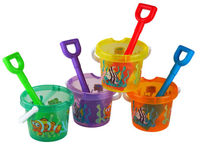 Transparent Toddlers Beach Buckets And Spades - Fish Sealife Design ...