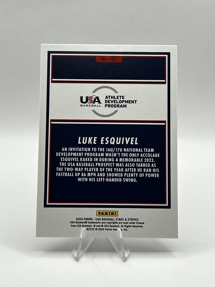 Luke Esquivel 2024 Panini USA Stars & Stripes Blue stars Holo Parallel ...