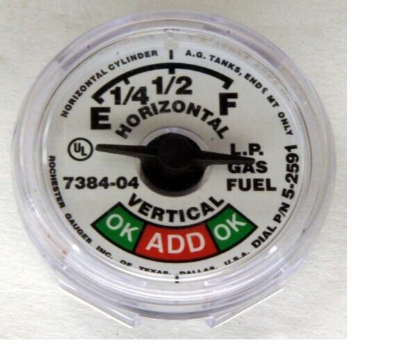FORKLIFT SNAP IN ON PROPANE TANK SIGHT GAUGE DIAL FUEL LEVEL STEEL ...