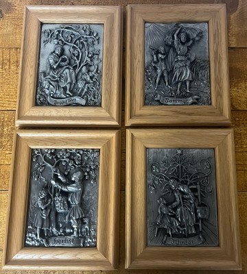 Zinnbilder in Relief - Vier Jahreszeiten (Frühling, Sommer, Herbst ...