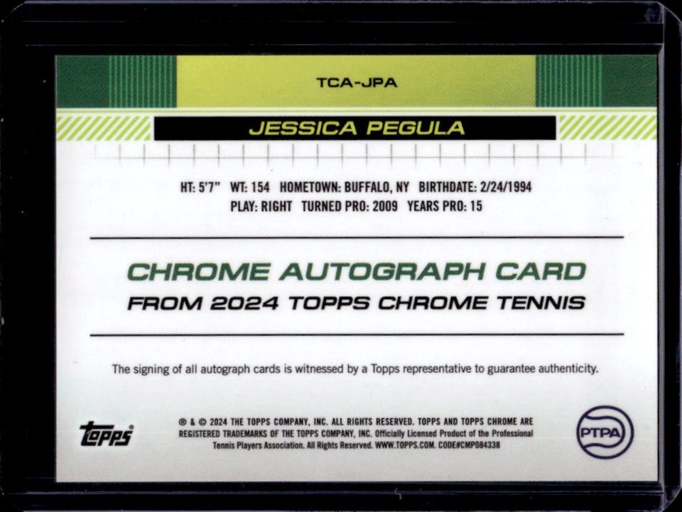 2024 Topps Chrome Jessica Pegula Auto Autograph II #TCA-JPA | eBay