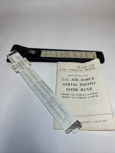 USAF Aerial Photo Slide Rule TYPE A-1 All Metal 12" VINTAGE AIR FORCE ...