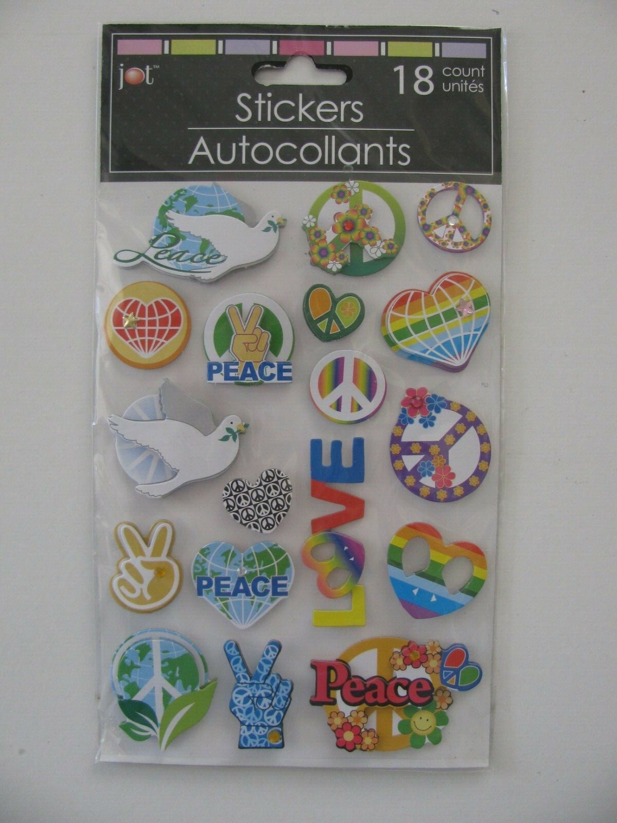 Special Moments Jot PEACE LOVE HEARTS 3D Stickers NIP | eBay