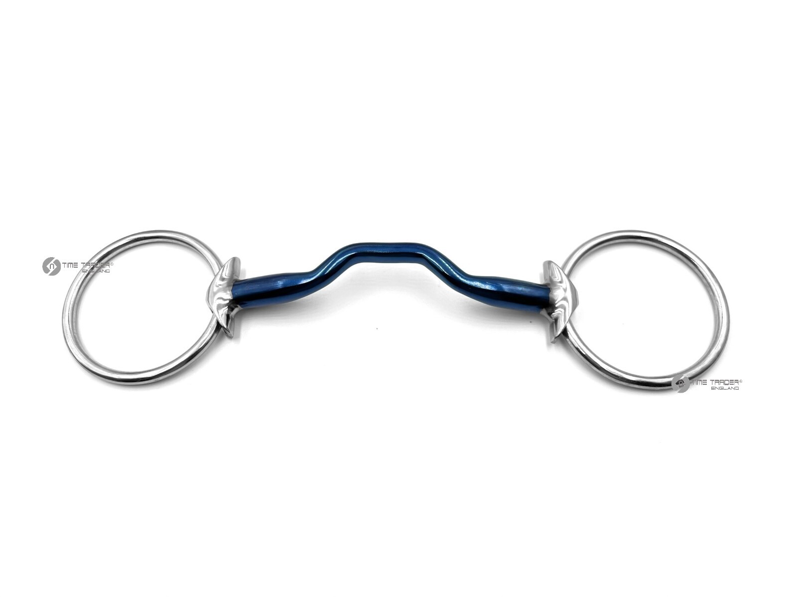 Ported Wing Blue Sweet Iron Port Loose Ring Snaffle Bit Mullen Mouth ...