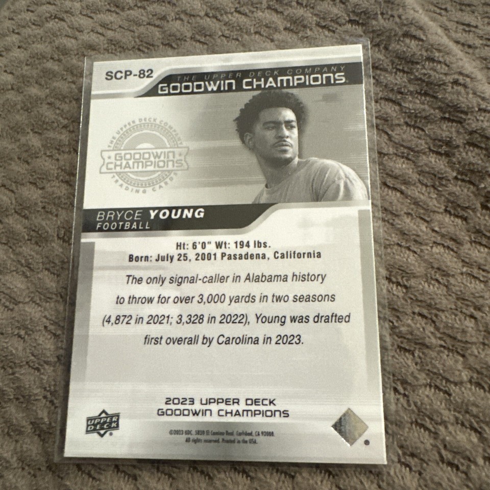 2023 Upper Deck Goodwin Champions Bryce Young Splash of Color Platinum ...