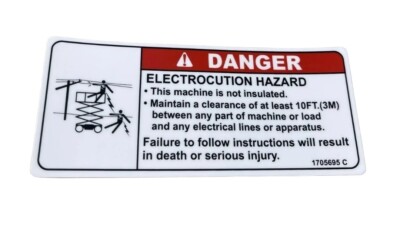DANGER ELECTROCUTION HAZARD STICKER 1705695C | eBay