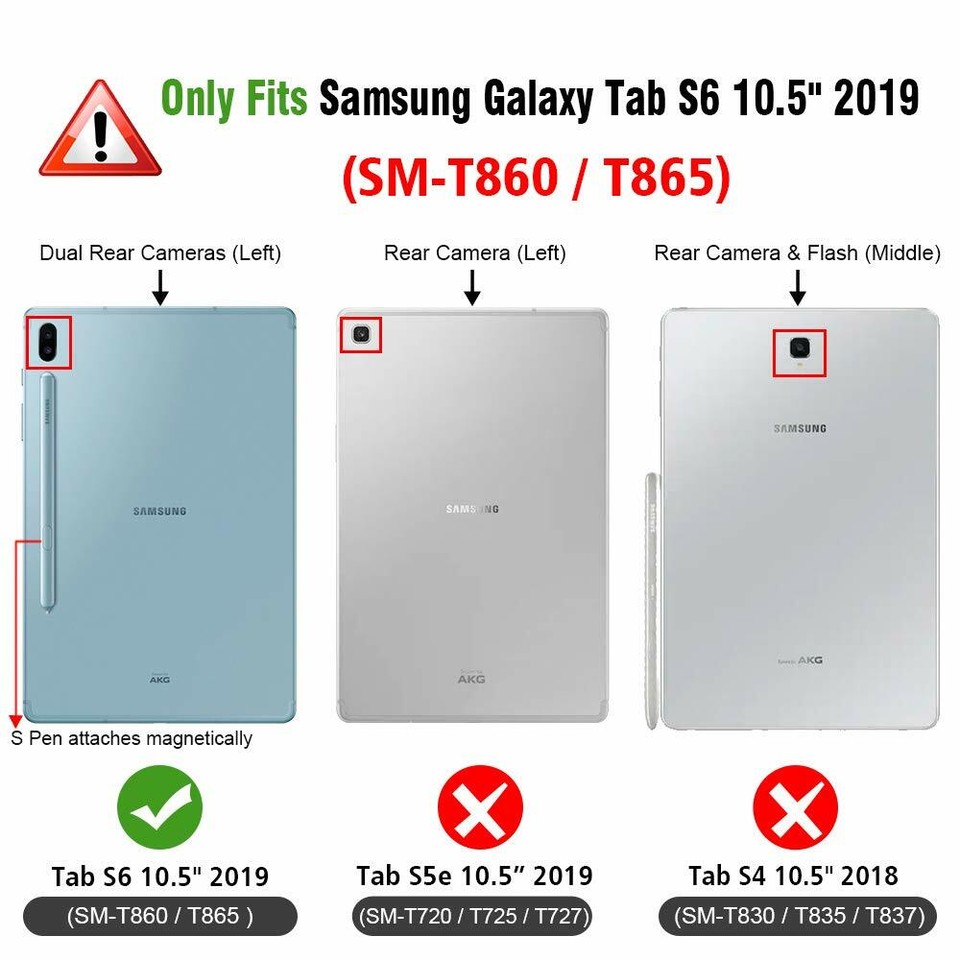 For Samsung Galaxy Tab S6 10.5" 2019 SM-T860/T865 Case Cover Bluetooth ...