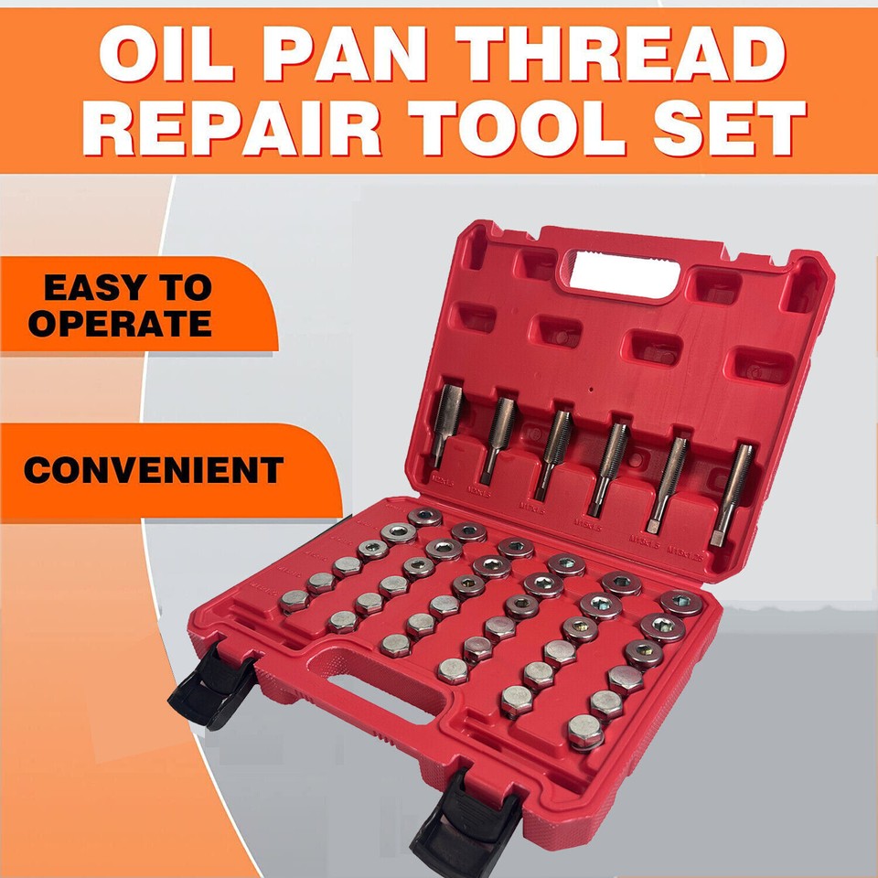 114Pcs Oil Drain Plug Repair Kit Oil Pan Drain Plug Thread Repair Tool ...