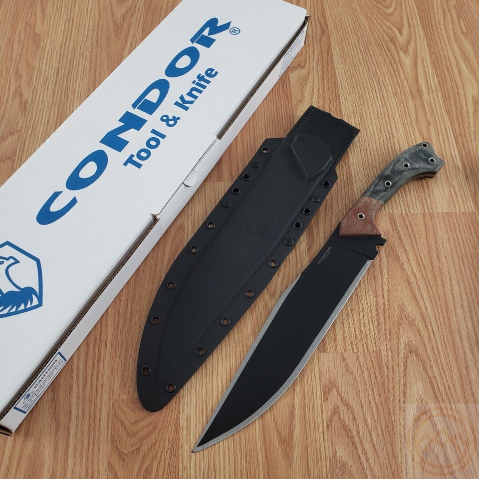 Condor Atrox Fixed Knife 11.25" Full Tang 1075HC Steel Blade Micarta ...
