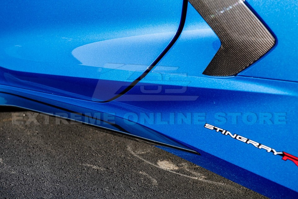 For 20-Up Corvette C8 | Z06 Style CARBON FLASH METALLIC Side Skirts ...
