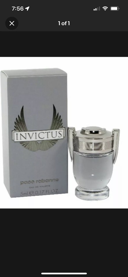 Invictus for Men Paco Rabanne Eau de Toilette Mini Splash 0.17 oz - New ...