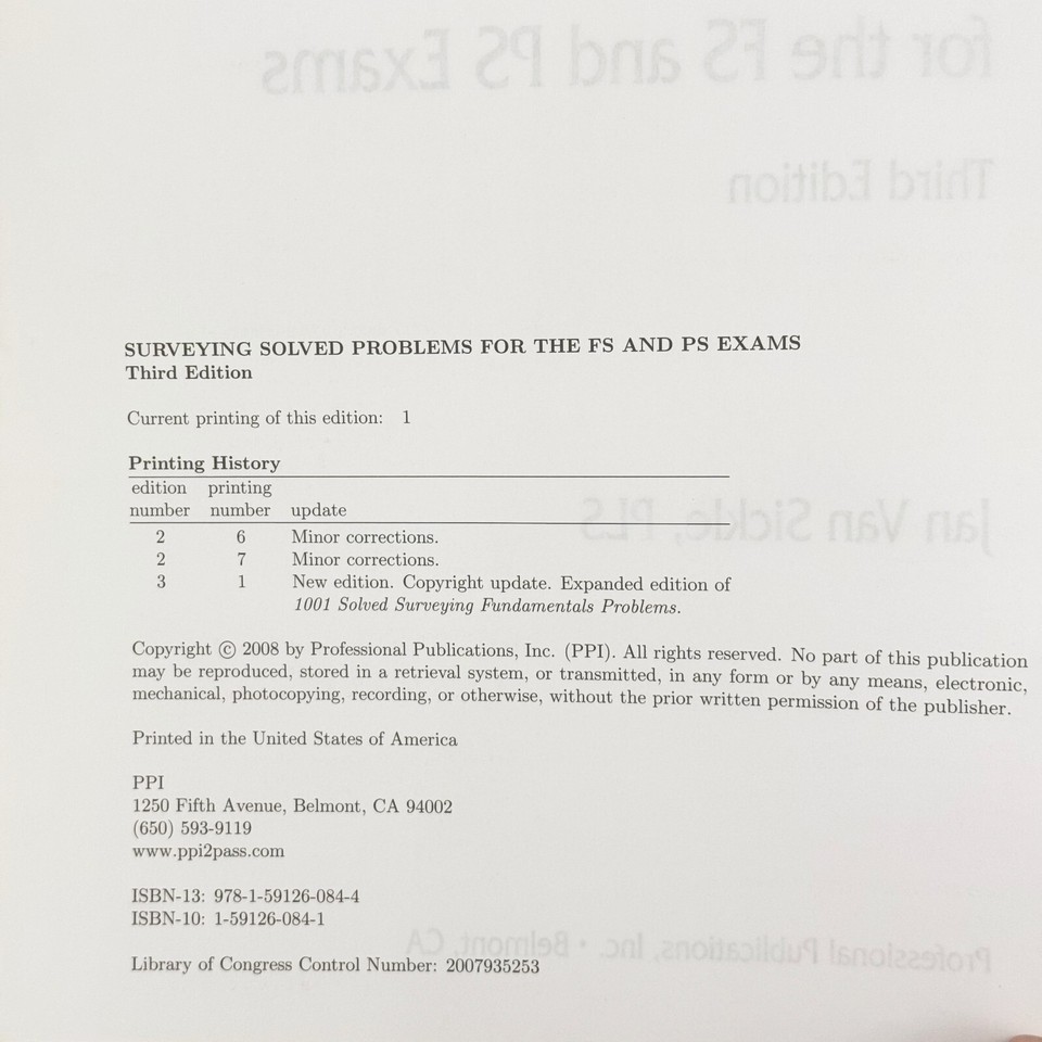 Surveying Solved Problems for the FS and PS Exams 3rd Edition by Jan ...