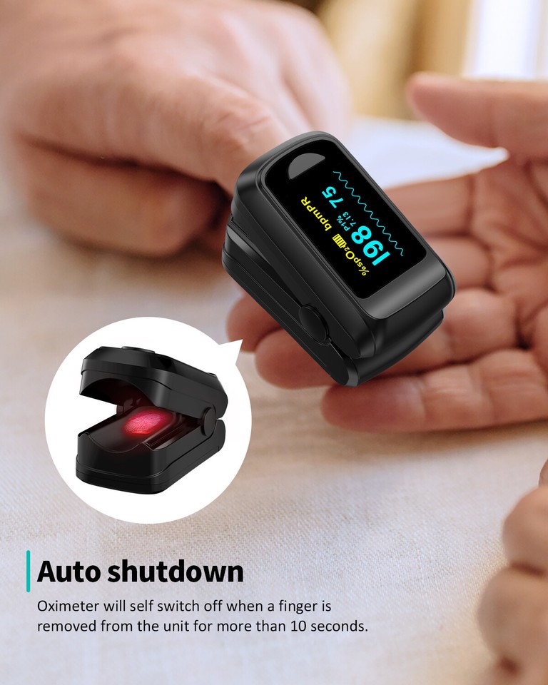 Pulse Oximeter Fingertip SPO2 Saturation Heart Rate Blood Oxygen Finger ...