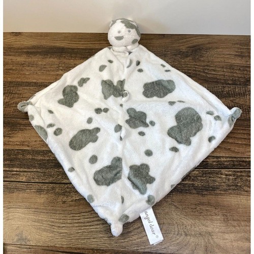 Cow Lovey 12" Security Blank Angel Dear Plush Spots Gray White Knot ...