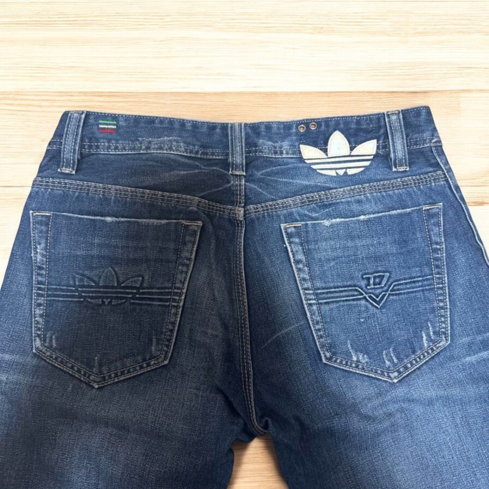 Diesel x Adidas Limited Edition Denim Jeans W30 L32 Rolled Up Logo | eBay