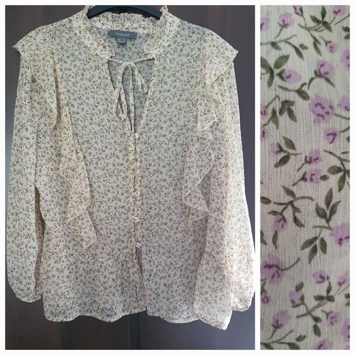 Primark Atmosphere Size 16 EUR 44 Blouse Top Small Ditsy Floral Flower ...
