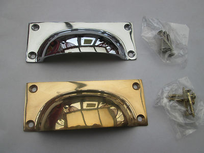 RECTANGULAR CUP CUPPED SHELL DRAWER CUPBOARD CABINET DOOR PULL HANDLES ...