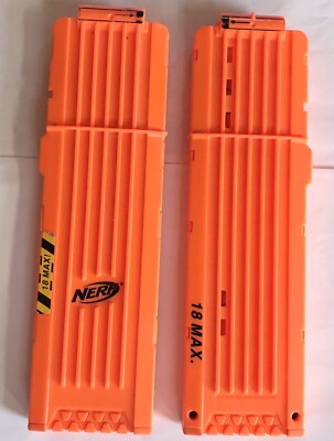 NERF Lot Of two 18 CAPACITY Dart Clip Magazine Mag N-Strike Quick Load ...