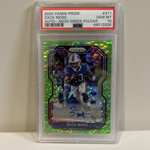 2020 Panini Prizm Zack Moss Rookie Auto Neon Green Pulsar PSA 10 | eBay