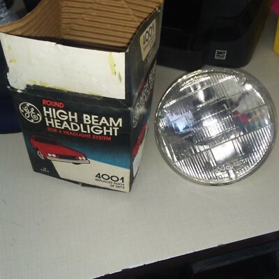 NOS VINTAGE HIGH Beam Headlight 4001 12V High Beam 2 LUGS REPLACES 5001 ...