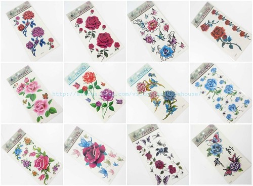 10 sheets temporary flower tramp stamp butterfly tattoos for adults ...