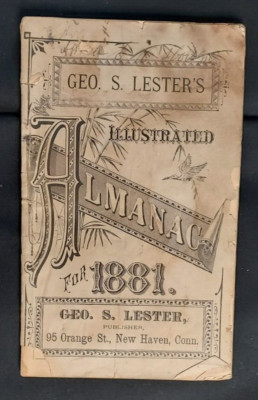 1881 George Lester's Illustrated Almanac Lester New Haven CT Great ...