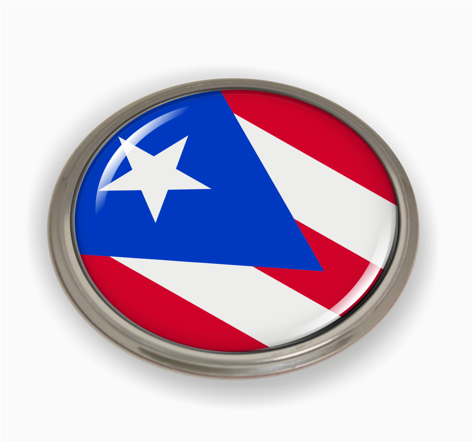 Puerto Rico FLAG 3D Domed Emblem Car Sticker Chrome ROUND Bezel | eBay