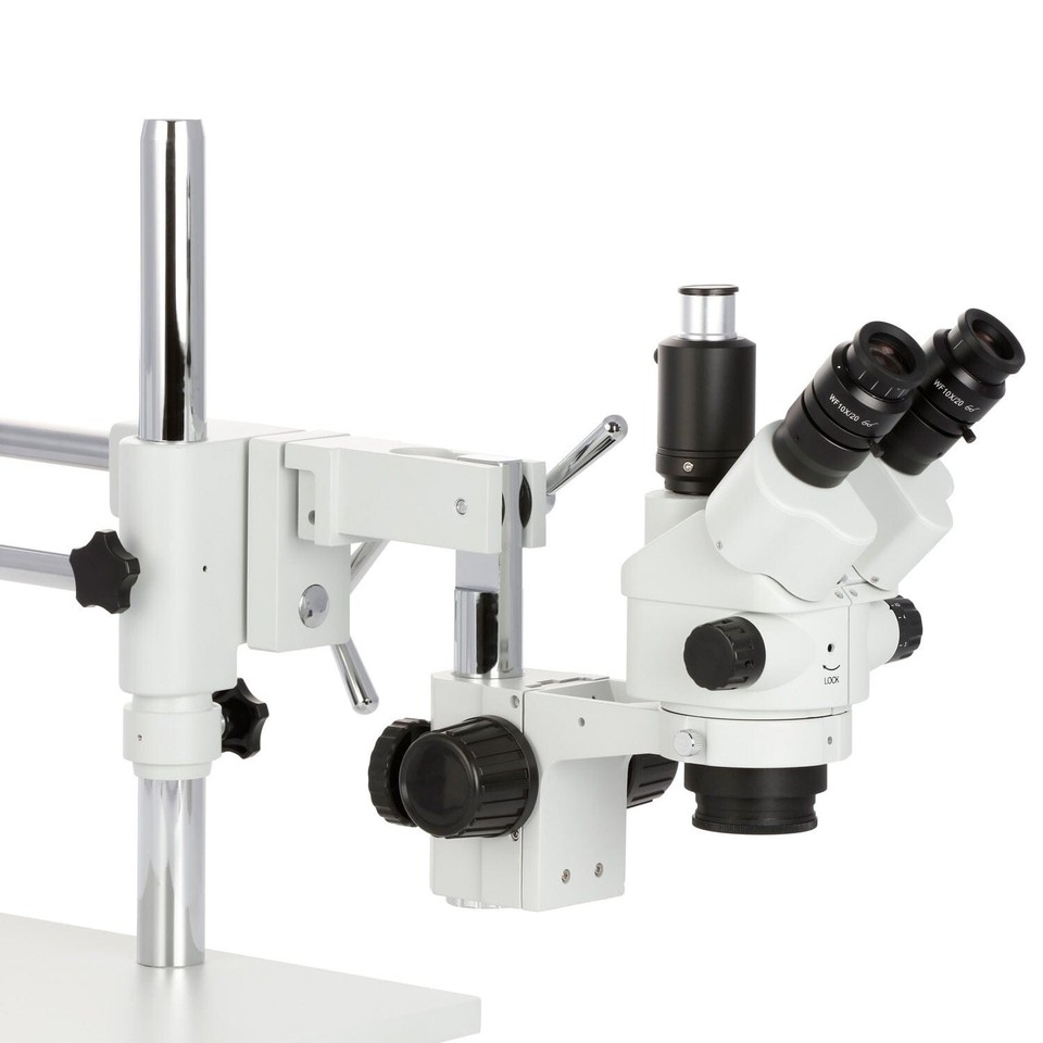 AmScope 3.5-180X Simul-Focal Stereo Lockable Zoom Microscope Dual Arm ...