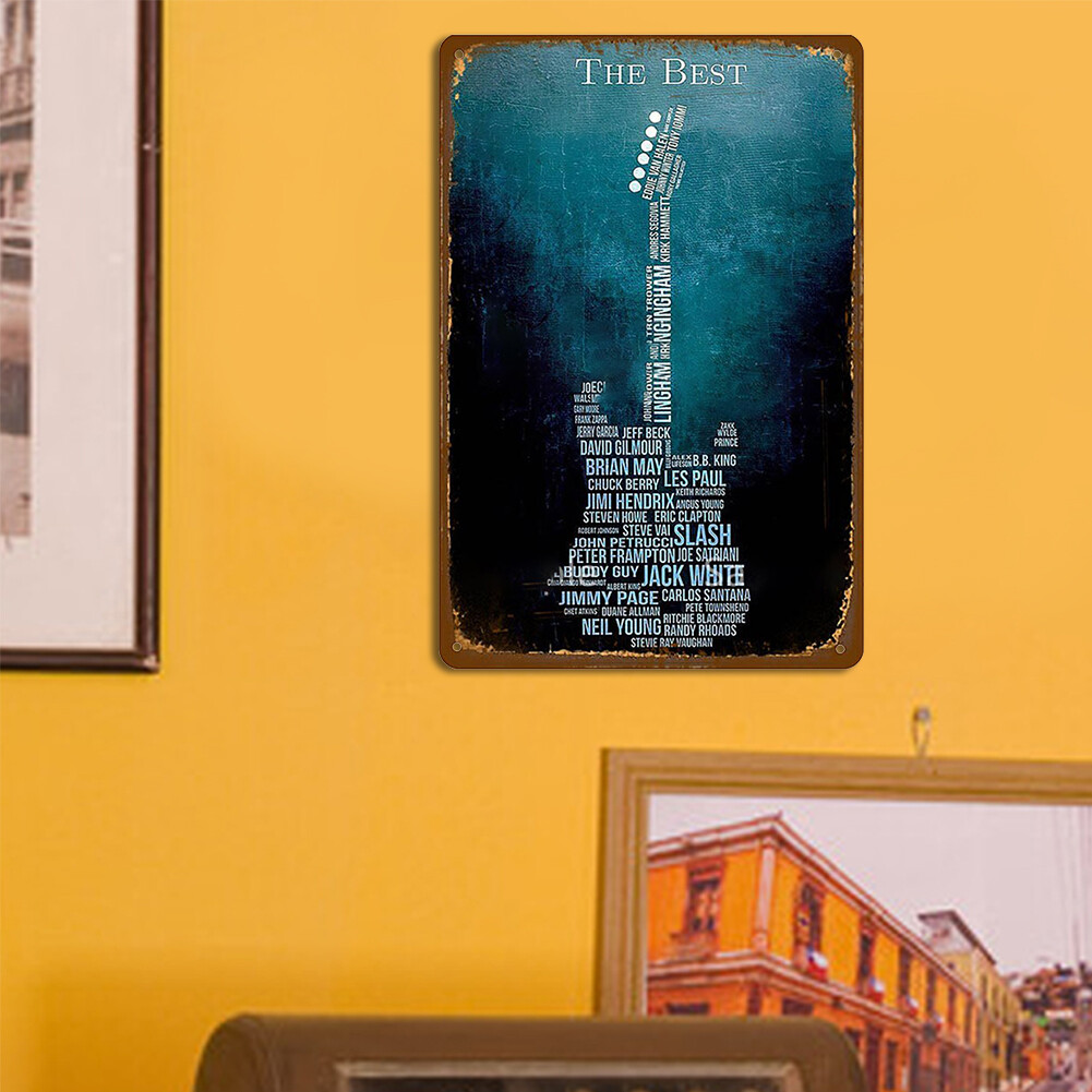 Vintage Metal Tin Signs Retro Plate Art Guitar Plaque Wall Poster Decor ...