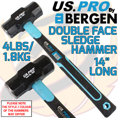 US PRO 4lbs Sledge Hammer 1.8kg Handle 14 inch Long Sledge Hammer ...