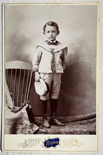 Antique Cabinet Card Boy in Sailor Suit w/ Hat – Bryan Studio Extra Finish c1900 | eBay