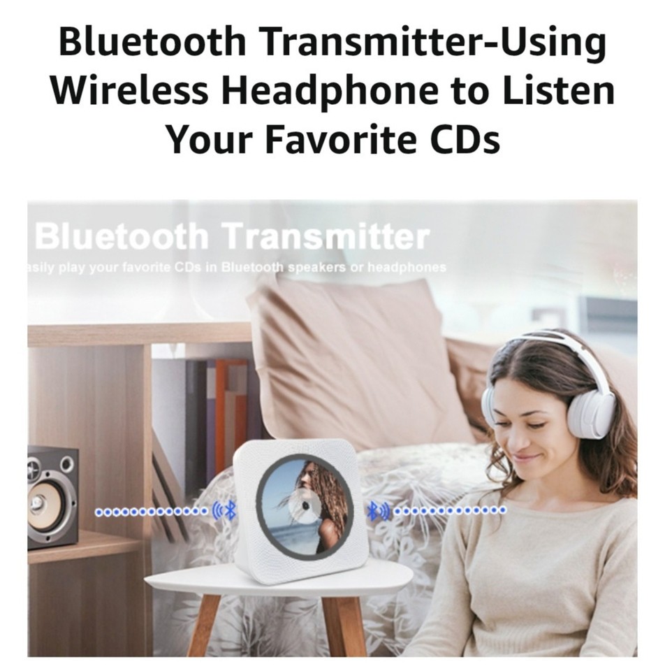Desktop CD Player With Bluetooth Portable Personal HiFi Speaker Remote ...