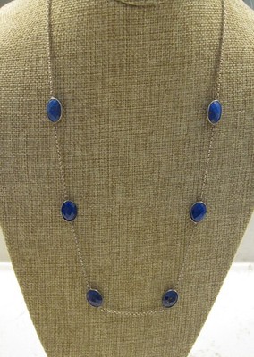 JAY KING Mine Finds SS Adjustable Blue Lapis Chain Station Necklace 30 ...