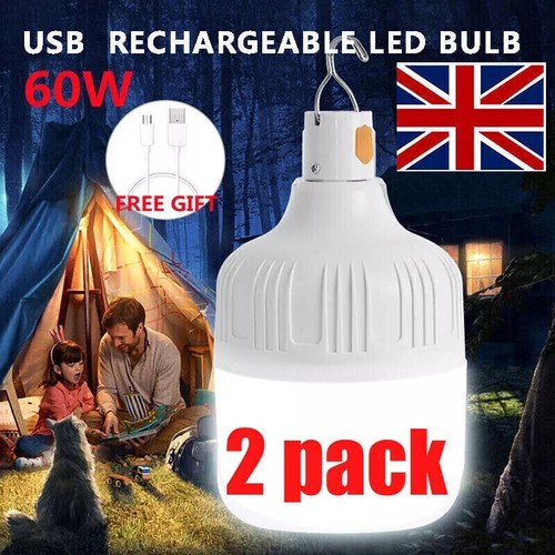 2x Super Bright LED Lantern Camping Light Tent Lamp USB Rechargeable ...