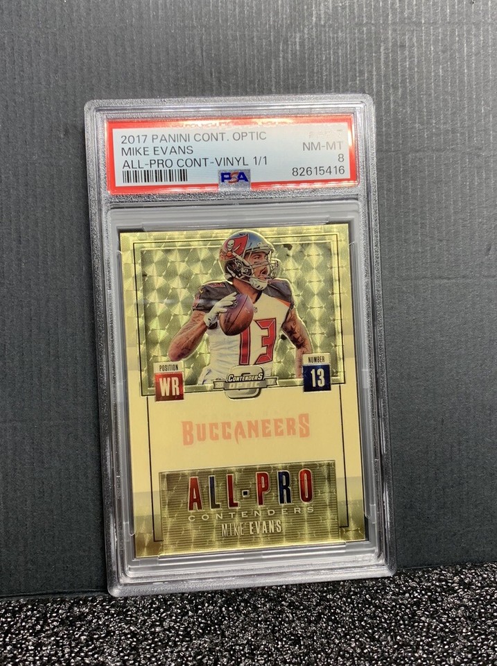2017 PSA Contenders Optic🔥SUPERFRACTOR🔥1/1 Graded Mike Evans GOLD VINYL ...