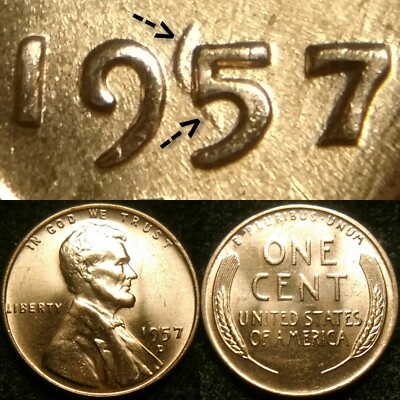 1957-D Miltiple Die Gouge Errors Lincoln Cent Wheat Penny | eBay