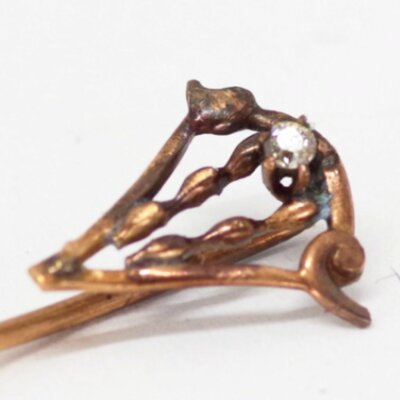 22kt Gold Stick Pin w/ Diamond | eBay