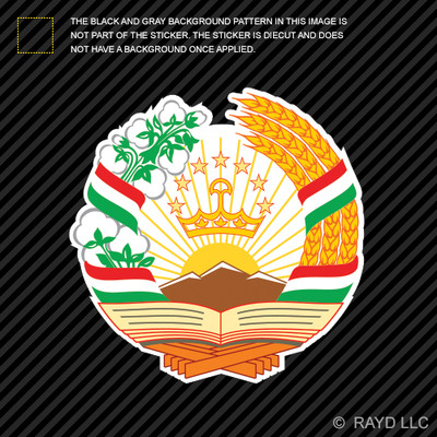 Tajik Emblem Sticker Decal Self Adhesive Vinyl Tajikistan flag TJK TJ ...