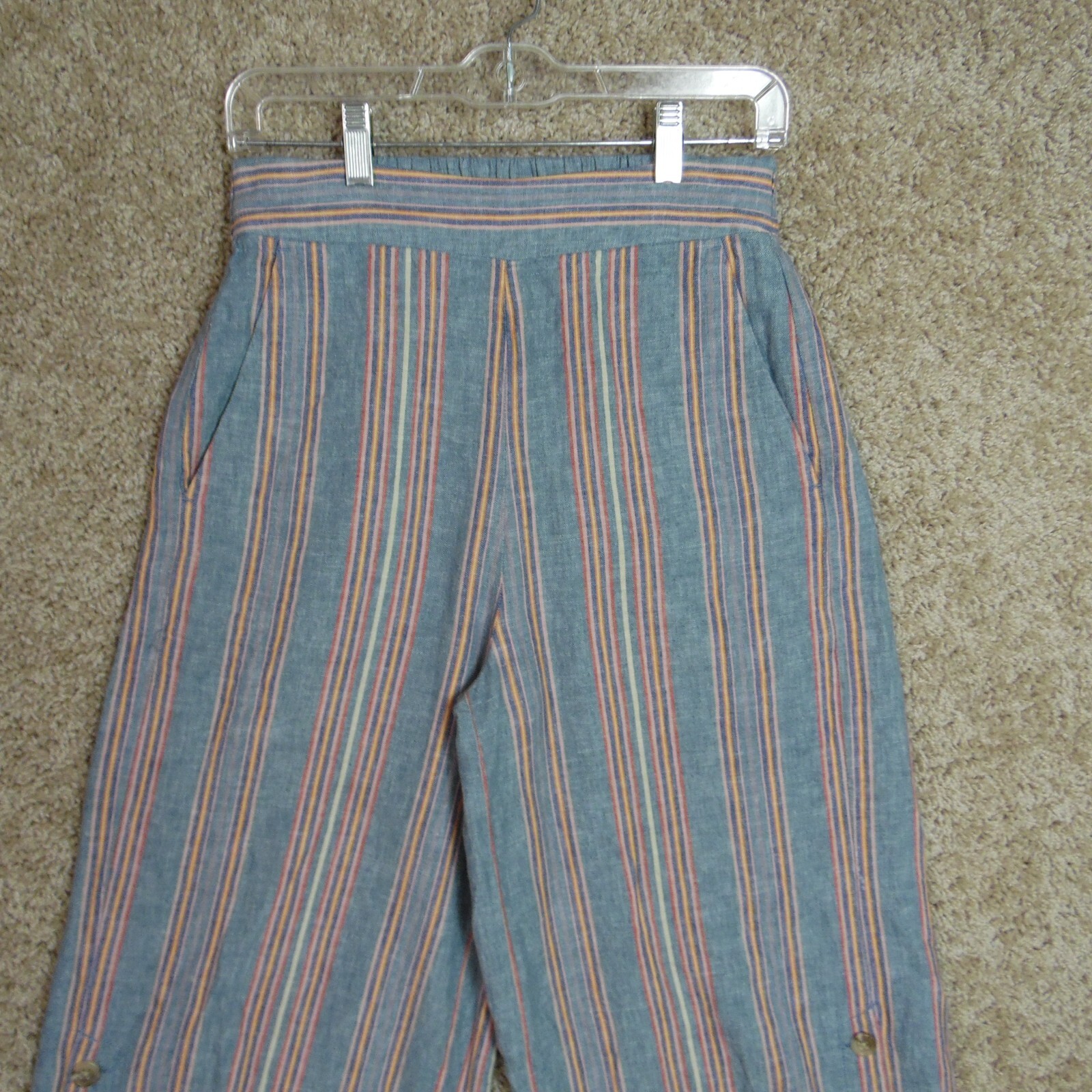 Madewell Linen Blend Wide Leg Colorful Striped Pants … - Gem