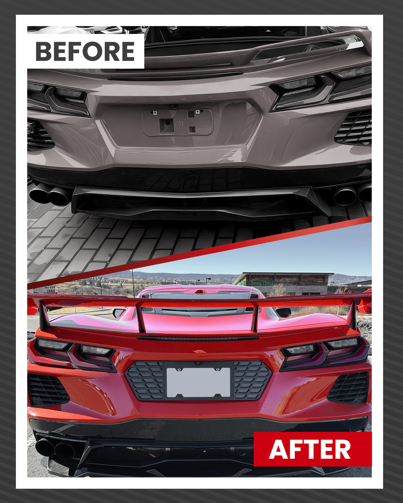 Aluminum & Carbon Fiber License Plate Frame for C8 Corvette ST Z51 2020 ...